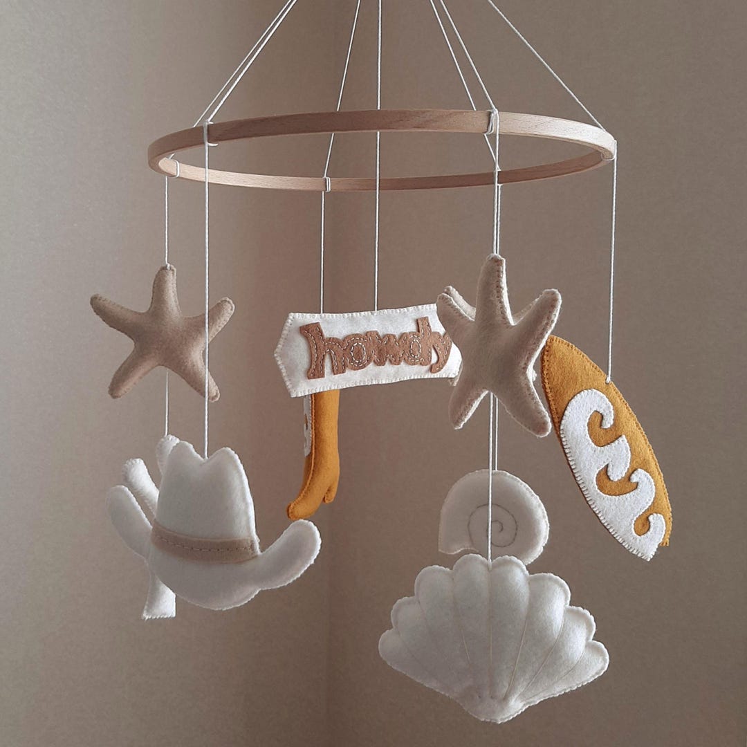 Crib Mobile Howdy Baby, Coastal Cowboy Decor for Western Nursery, Baby ...