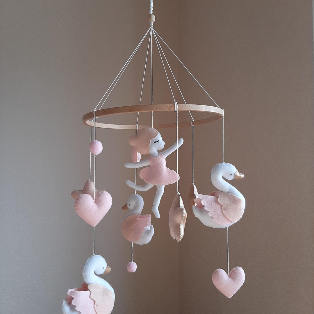 Ballerina Baby Mobile Pink Nursery Decor Crib Mobile Girl Ballerina ...