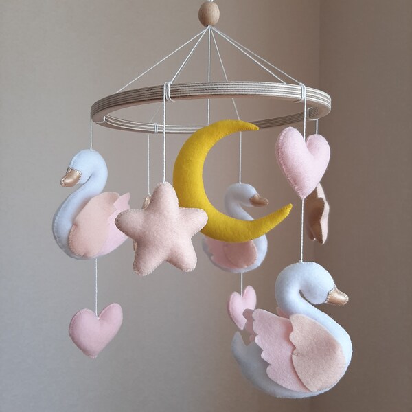 Swan Crib Mobile - Etsy