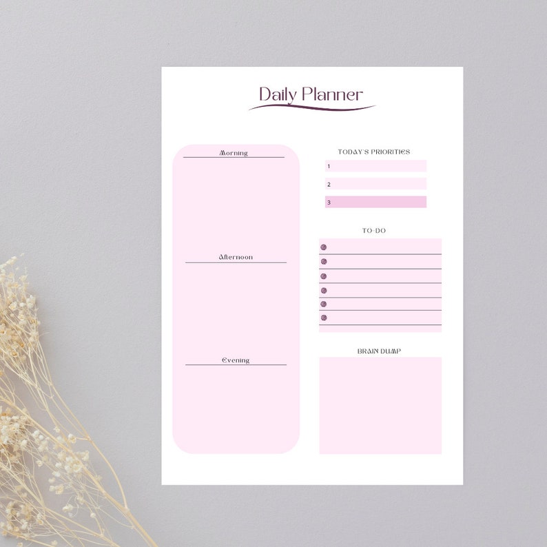 Minimalist Daily Planner PDF, Instant Download Planner, to Do List PDF ...
