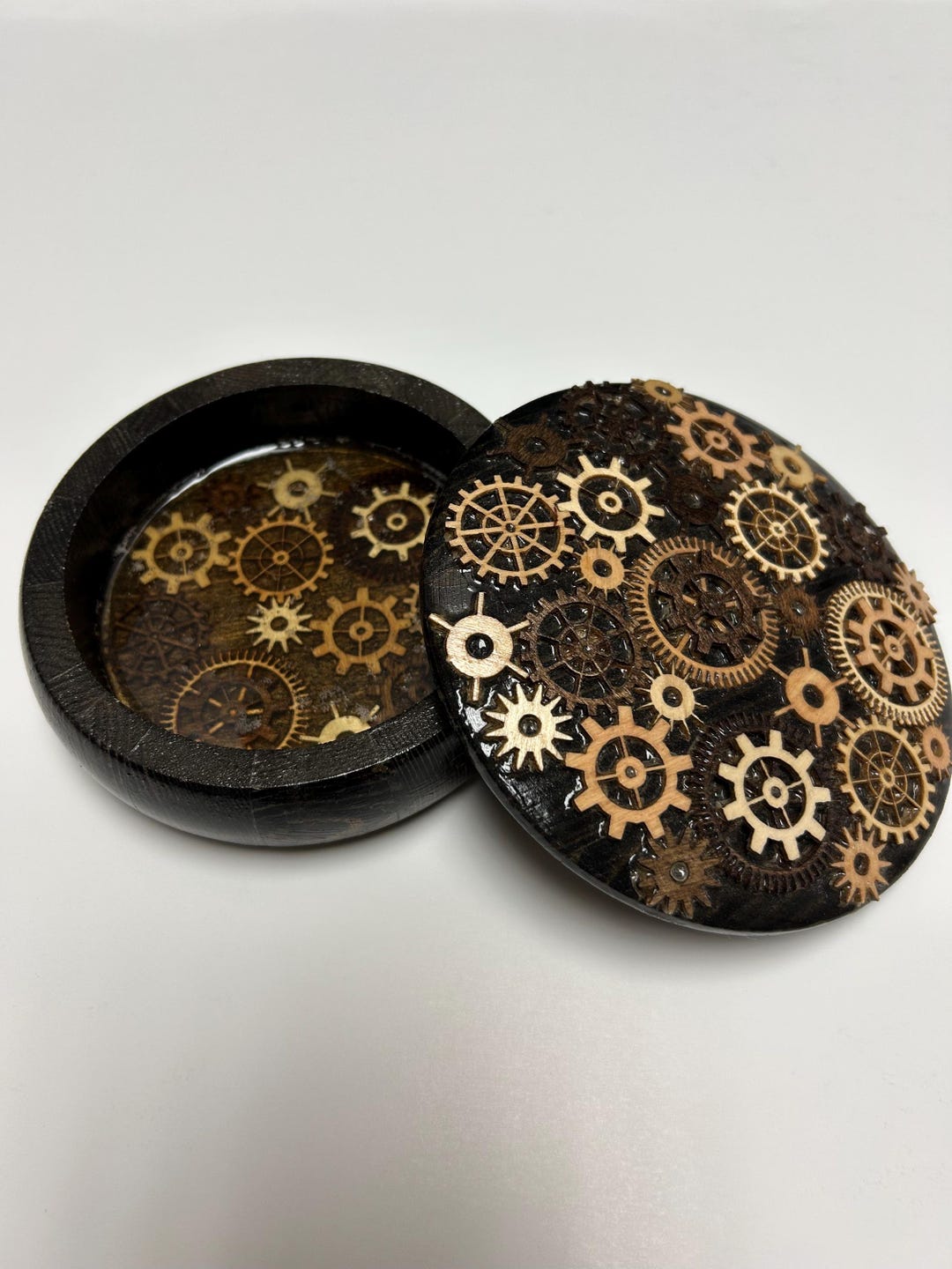 Handmade Wooden Gears Trinket Box - Etsy