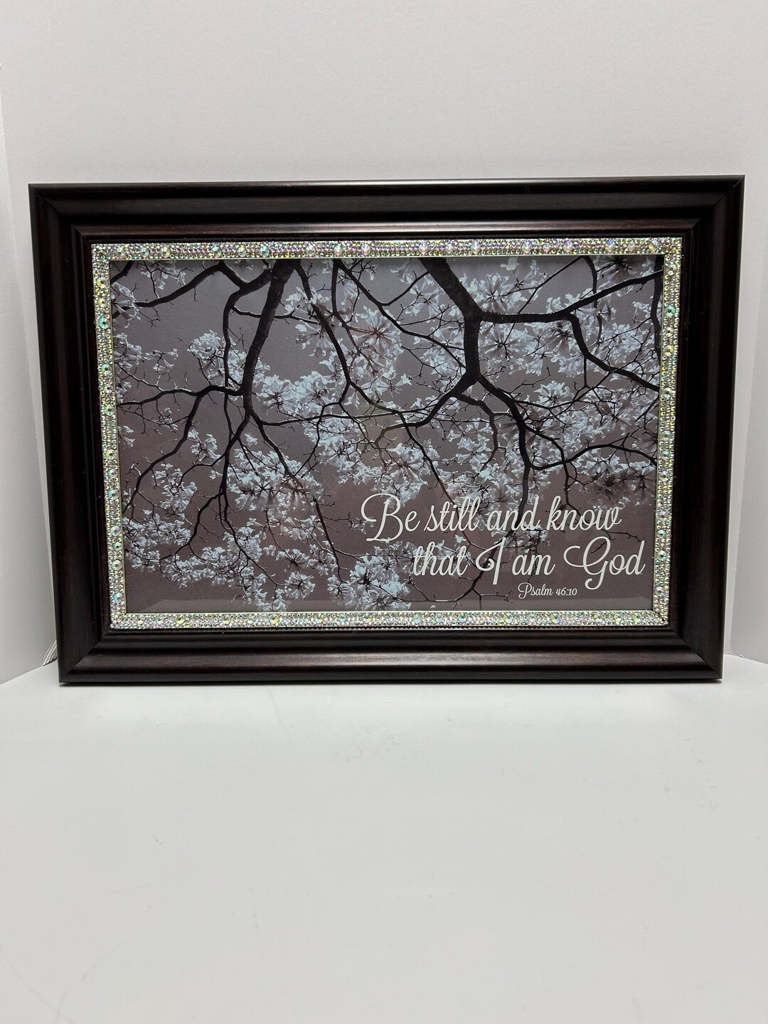 Rhinestone Framed Bible Verse Wall Hanging - Etsy