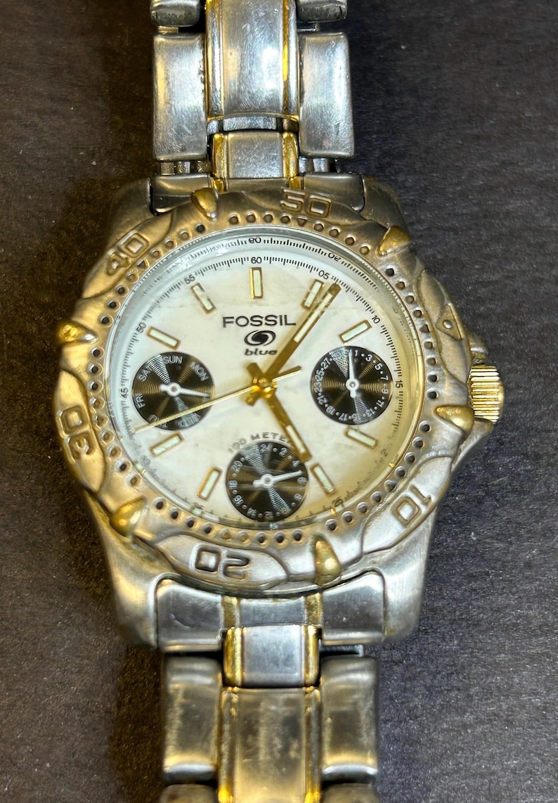 Vintage Ladies Fossil Blue Watch - Etsy