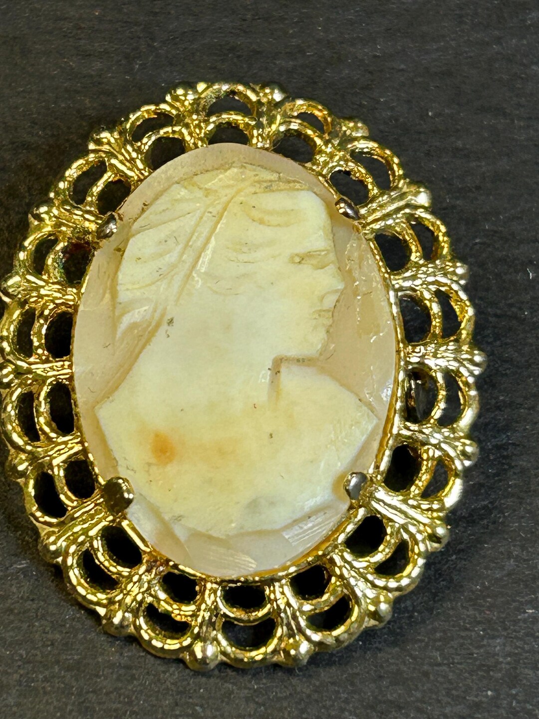 Vintage Carved Shell Portrait Cameo - Etsy