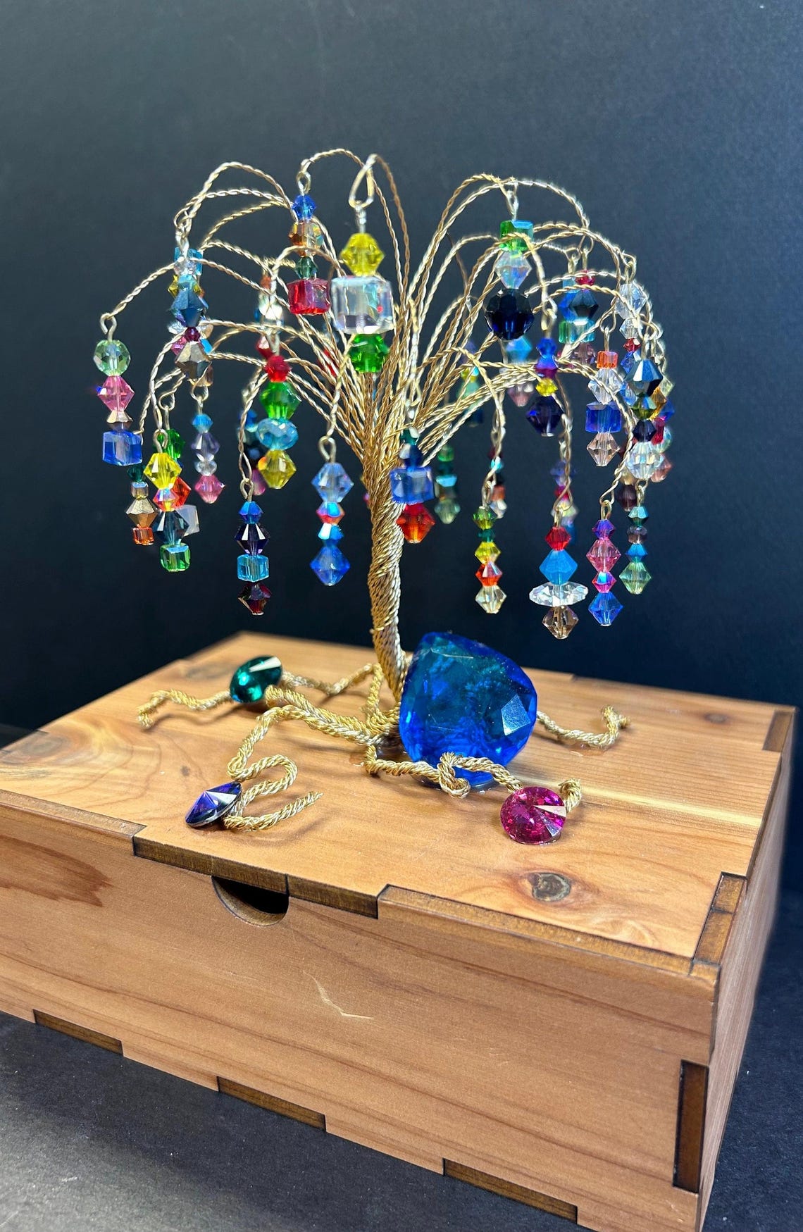 Swarovski Crystal Willow Tree and Real Cedar Trinket Box - Etsy