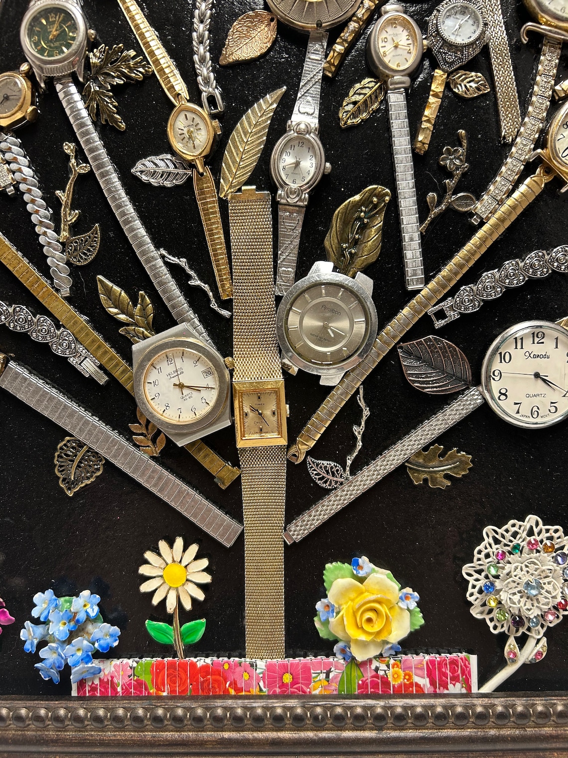 Vintage Watch and Brooch Tree Scene - Etsy