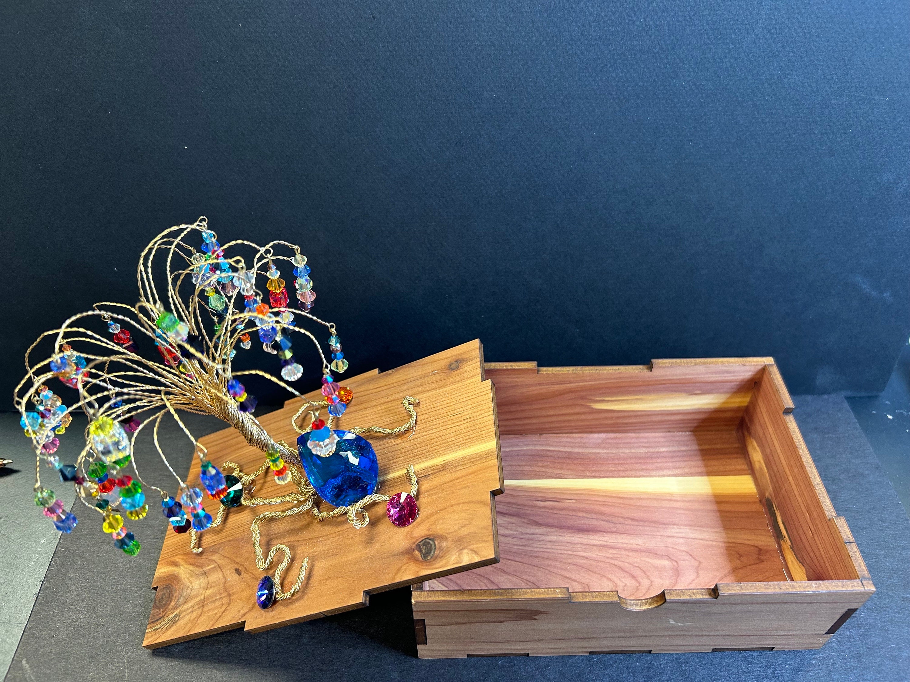 Swarovski Crystal Willow Tree and Real Cedar Trinket Box - Etsy