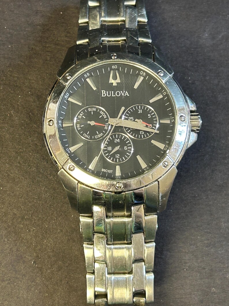 Mens Bulova Chronograph Stainless Steel Watch - Etsy