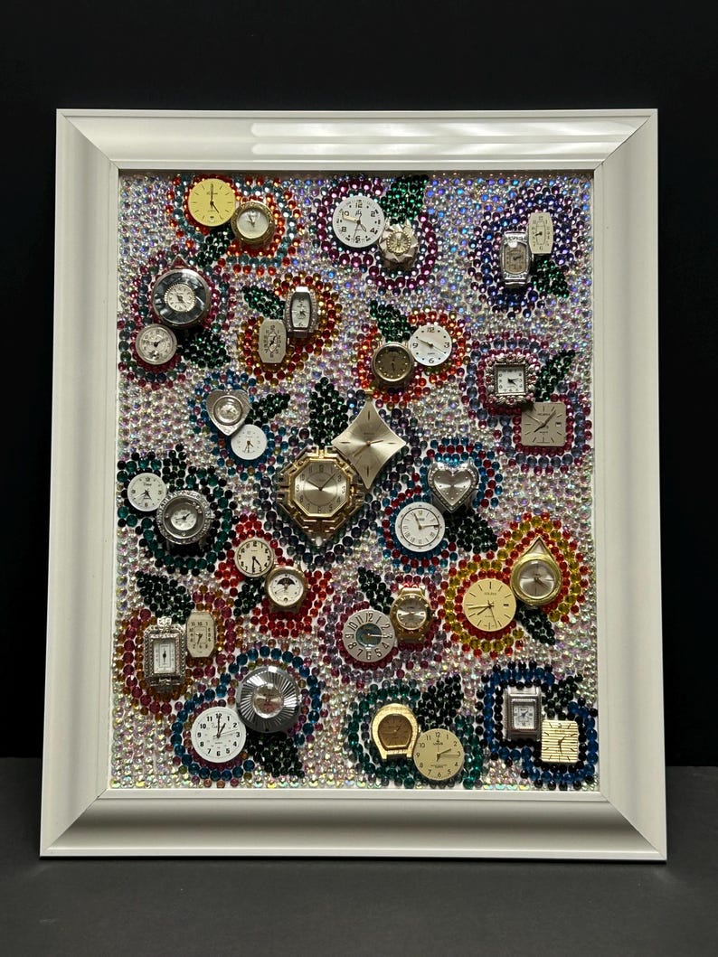 Handmade Vintage Watch Faces and Rhinestone Wall Art/hanging - Etsy