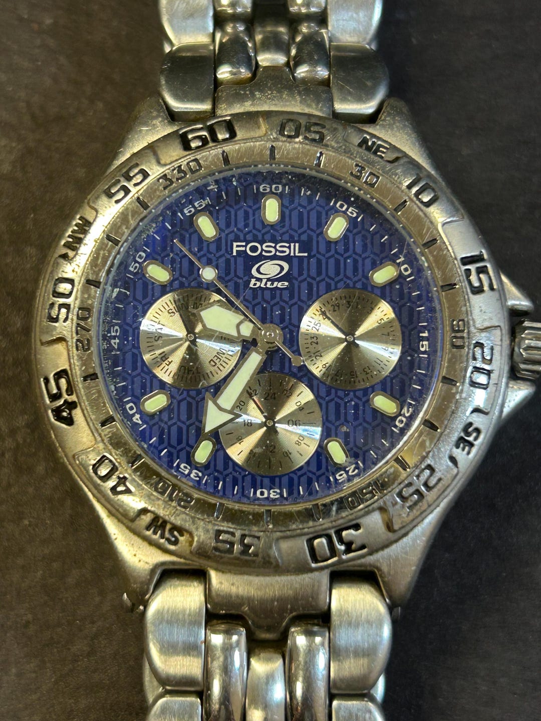 Mens Fossil Blue Watch - Etsy