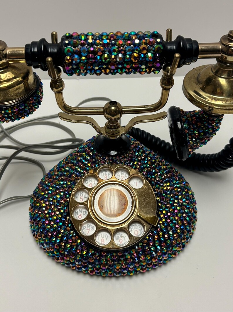 Rhinestone 1980s Vintage Telephone - Etsy