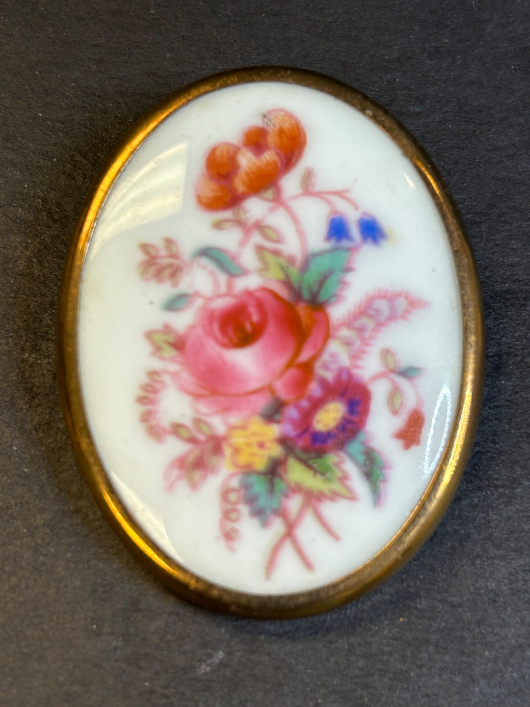 Vintage English Bone China Floral Brooch - Etsy