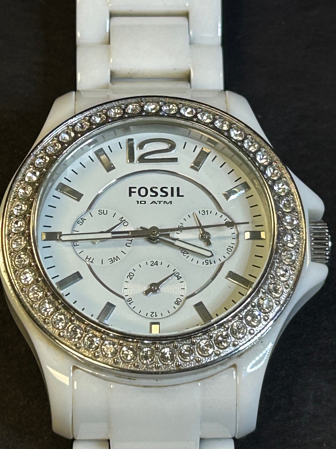 White Unisex Fossil Watch - Etsy