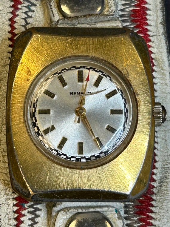 RARE! Vintage Benrus watch with embroidery stitch lea… - Gem