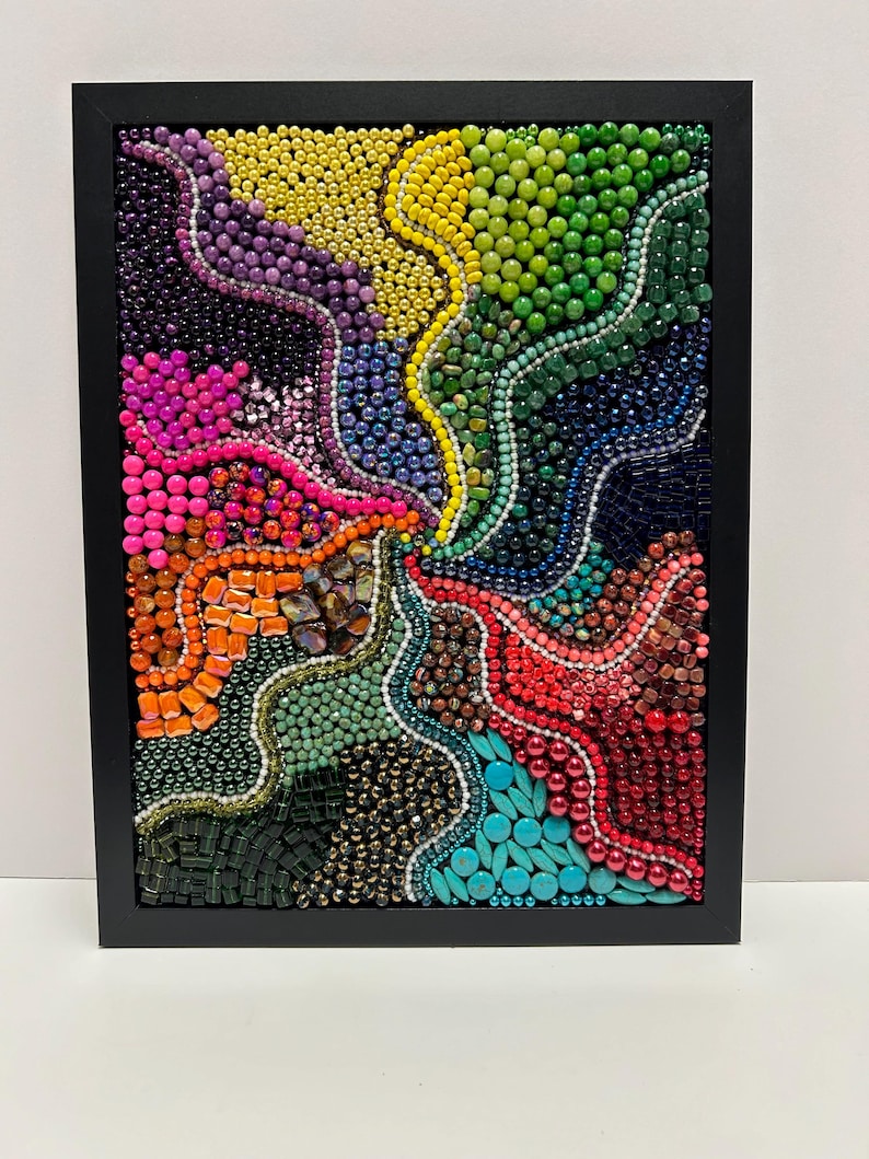 Handmade 3D Bead Collage Wall Hanging - Etsy