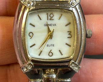 Vintage Platinum Geneva Bangle Watch - Etsy