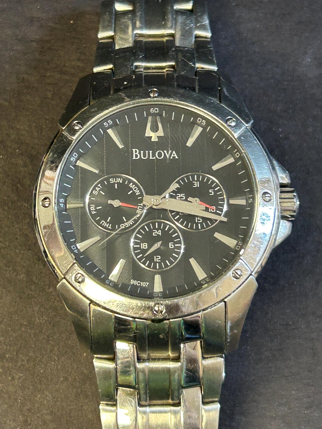 Mens Bulova Chronograph Stainless Steel Watch - Etsy