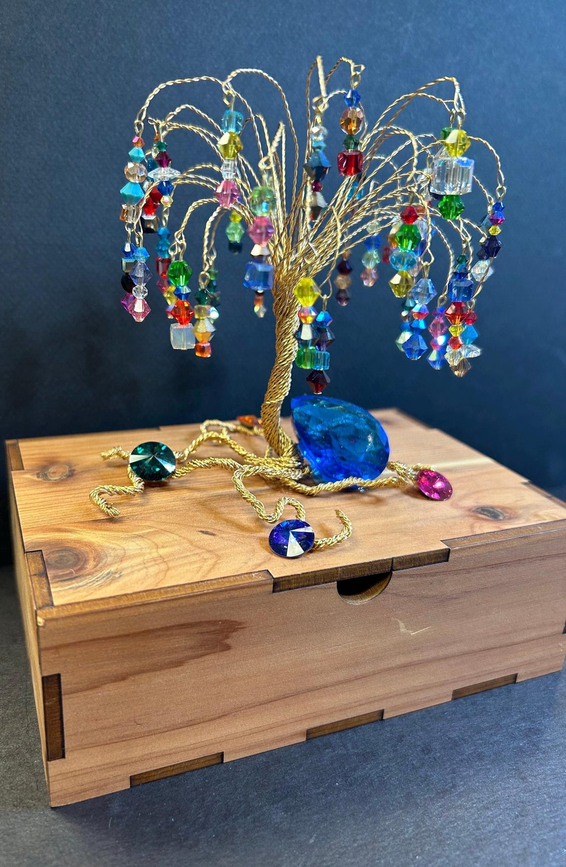 Swarovski Crystal Willow Tree and Real Cedar Trinket Box - Etsy