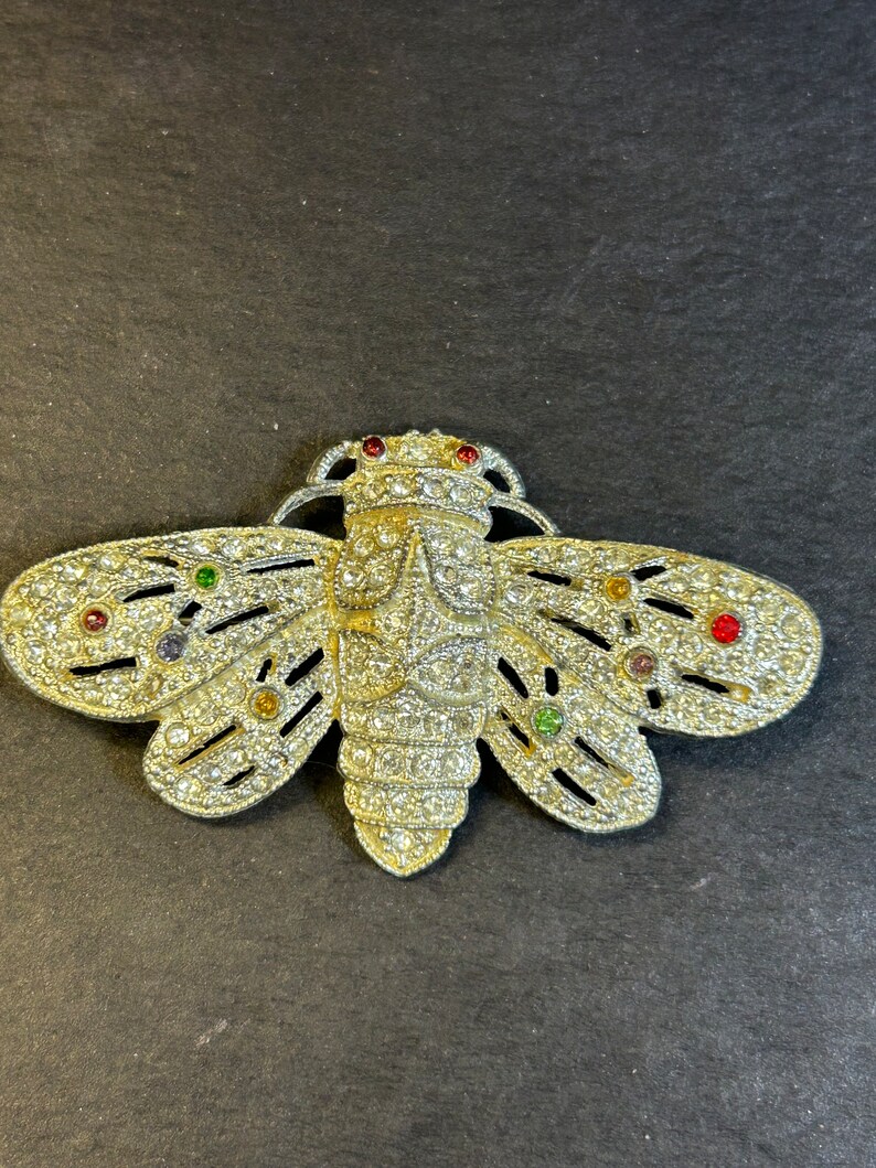 1950 Rare Vintage Rhinestone Cicada Moth Brooch - Etsy Australia