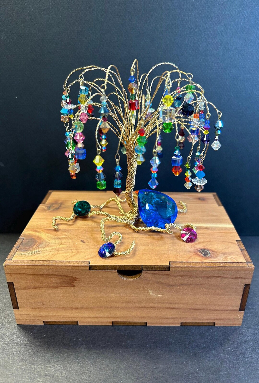 Swarovski Crystal Willow Tree and Real Cedar Trinket Box - Etsy