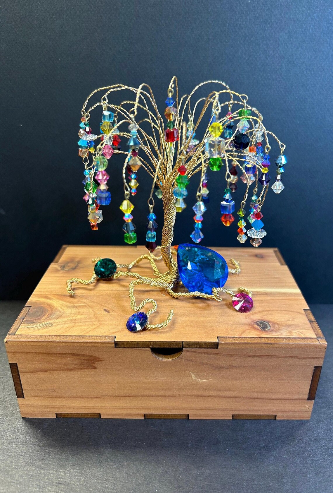 Swarovski Crystal Willow Tree and Real Cedar Trinket Box - Etsy