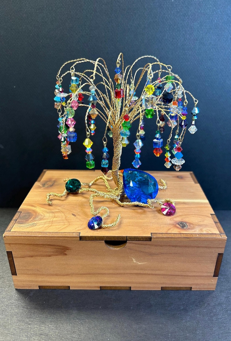 Swarovski Crystal Willow Tree and Real Cedar Trinket Box - Etsy