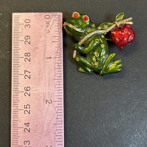 Vintage Enamel and Rhinestone Hobo Frog Brooch - Etsy