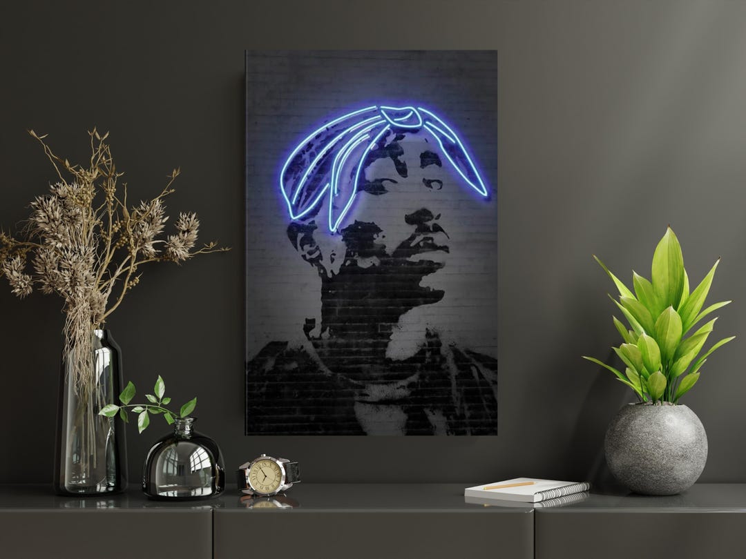 Hip Hop Neon LED Art, Rapper Portrait - Custom Neon Sign Personalized ...