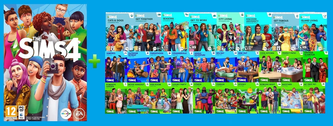 The Sims 4 Expansions Packs 82 With All DLC Stuff Packs, Game Packs ...