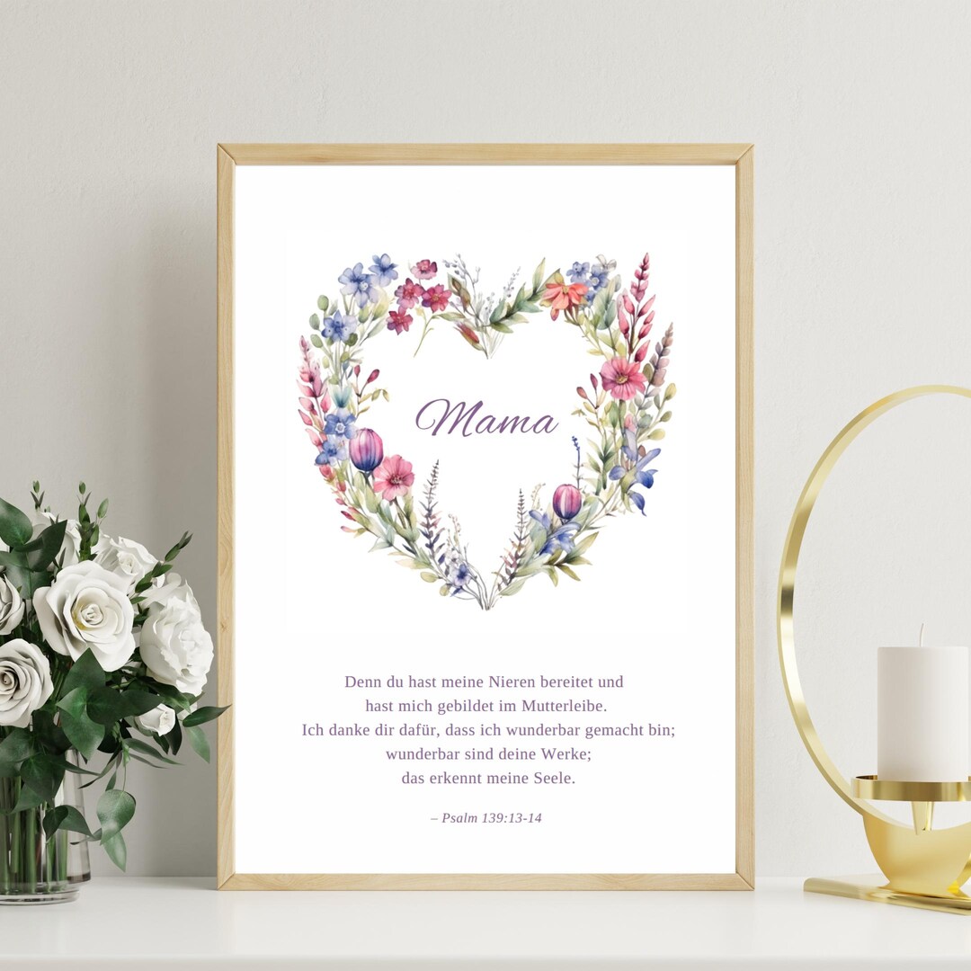 Psalm 139:13-14, Bible Verse Poster for Mother's Day | Christian Mother ...