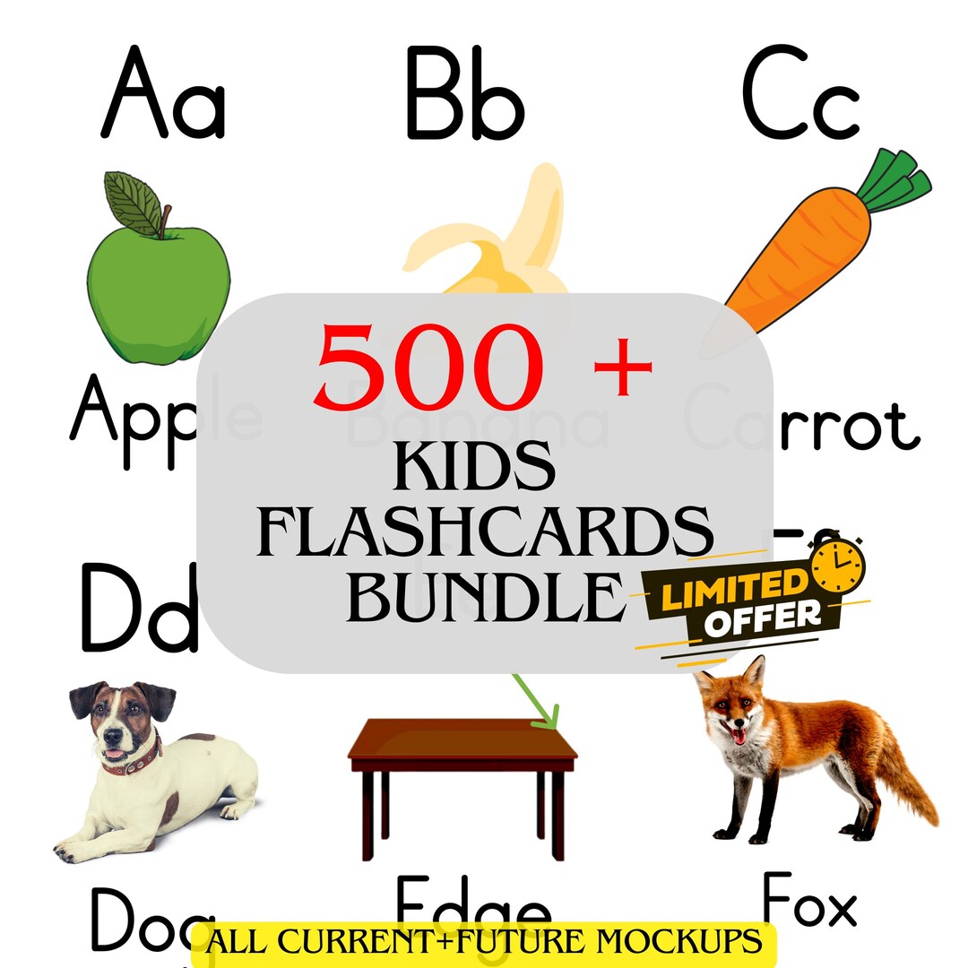 Printable Flashcards for Kids | 500+ Educational Bundle | Alphabet ...