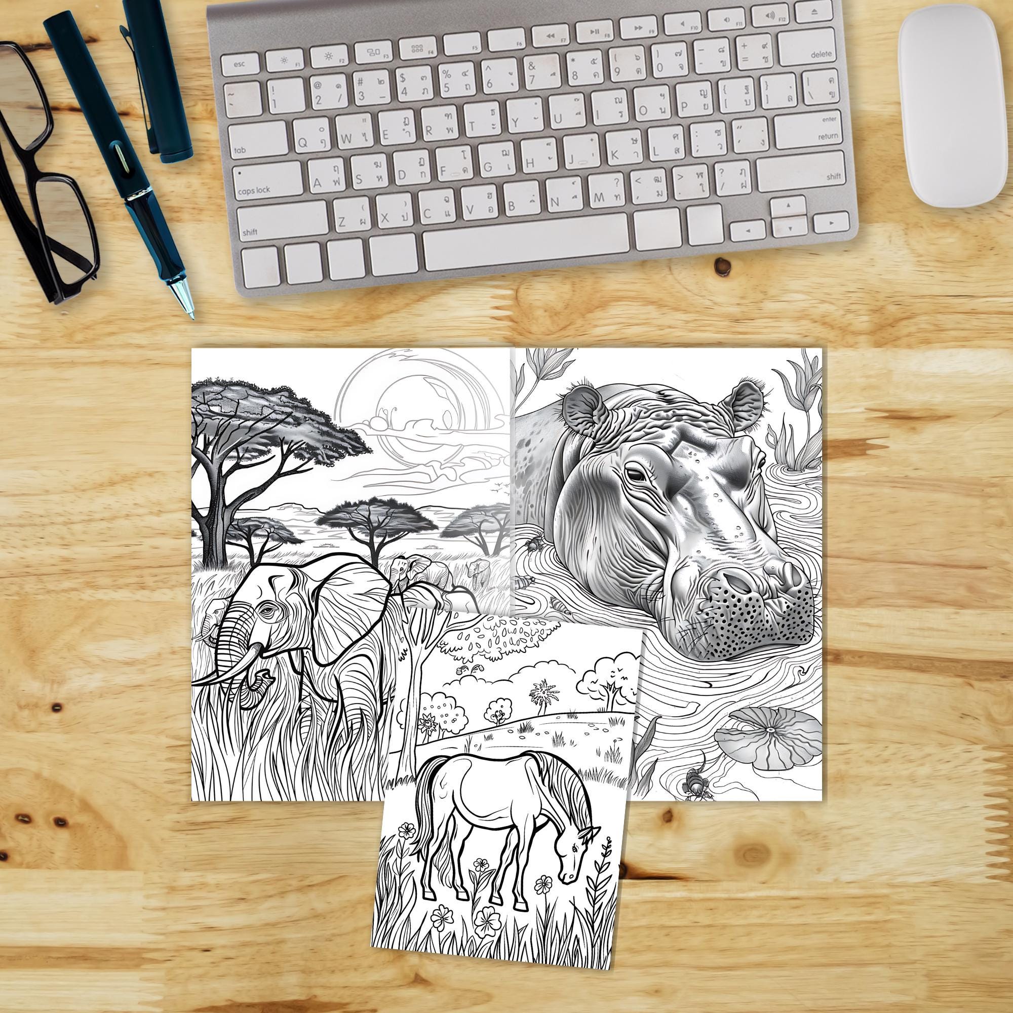 1000+ Animal Coloring Pages Bundle, Kids & Adults Kawaii Art Book ...