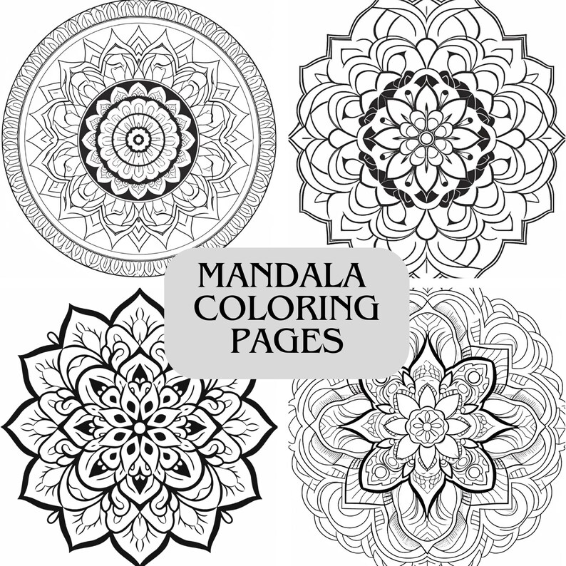 5000+ Mandala Coloring Pages, Stress Relief Art (printable PDF & JPG ...