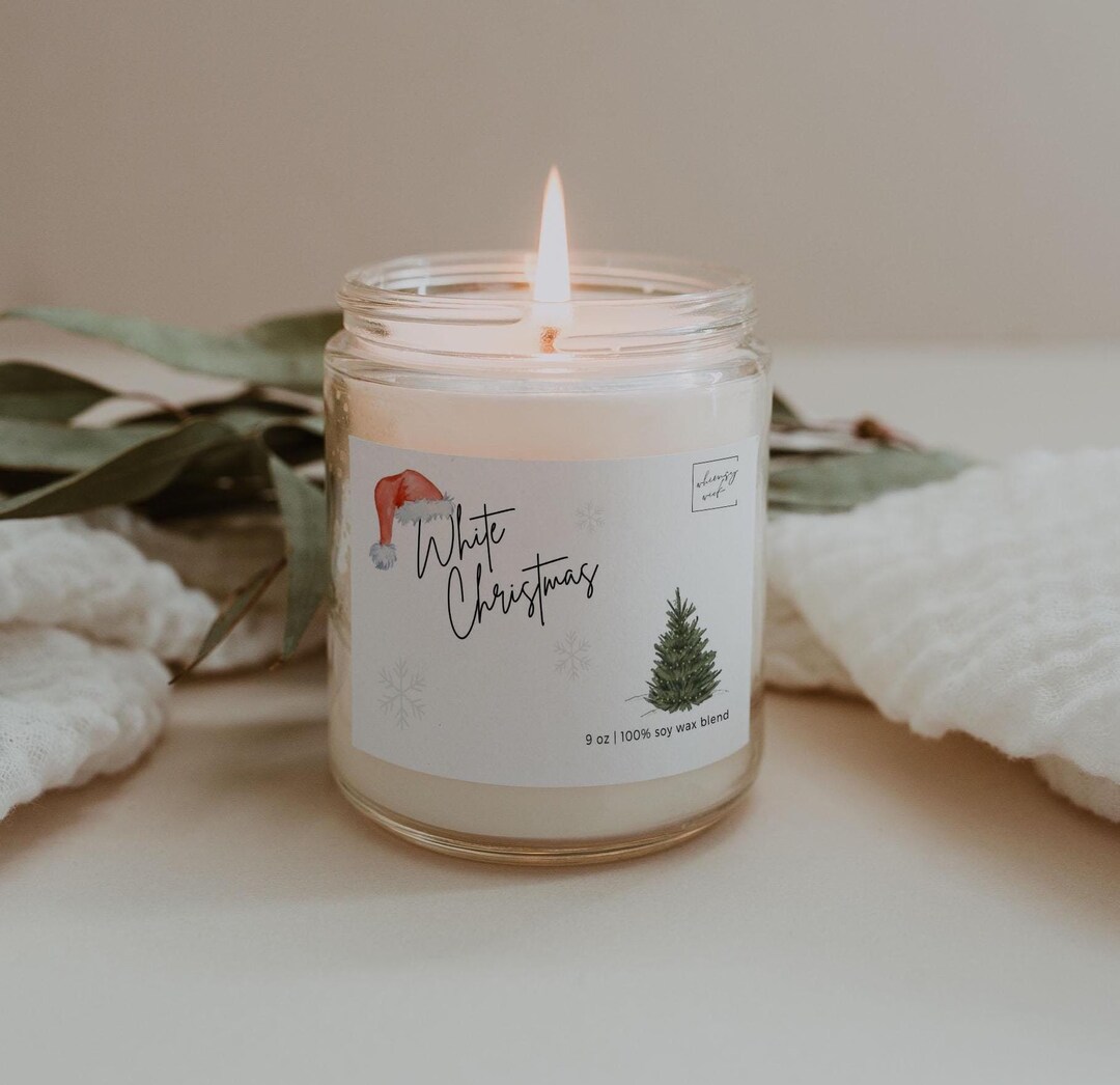 White Christmas Candle, Christmas Village Memories Candle, Decorative ...