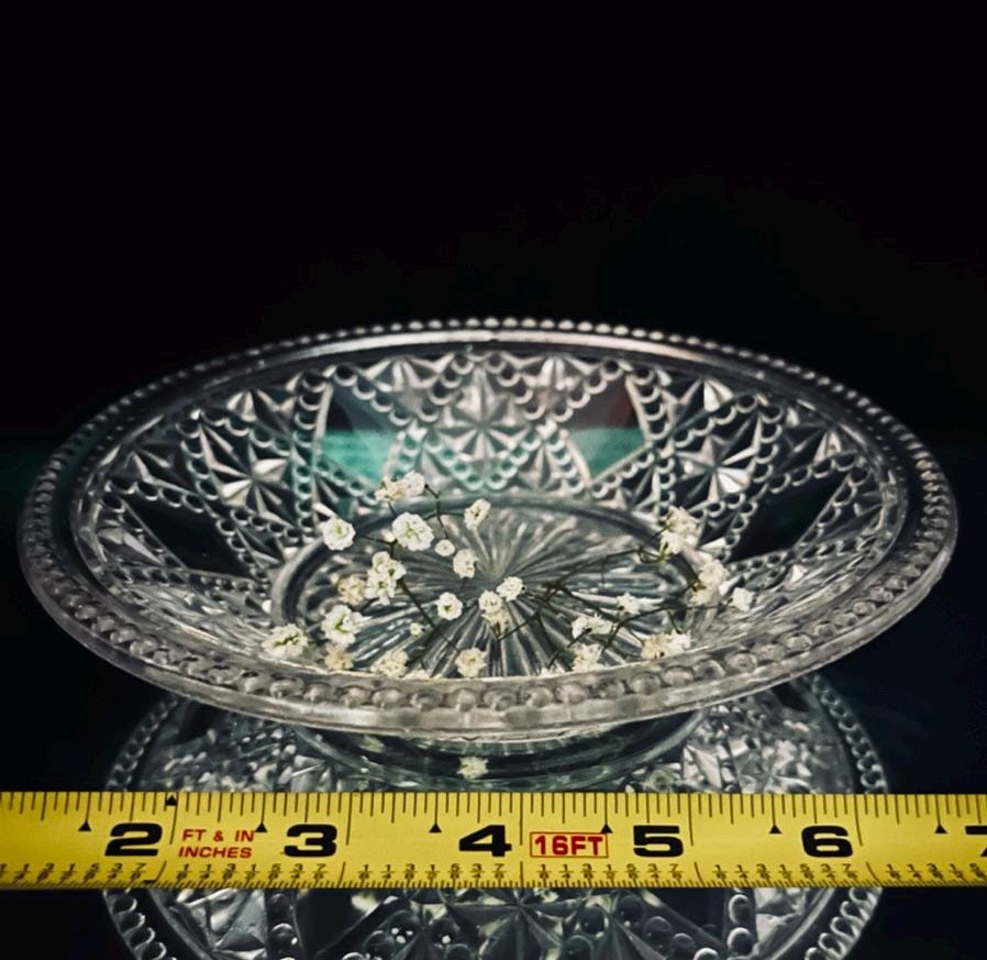 Vintage Diamond and Starburst Cut-glass Candy/nut Dish - Etsy