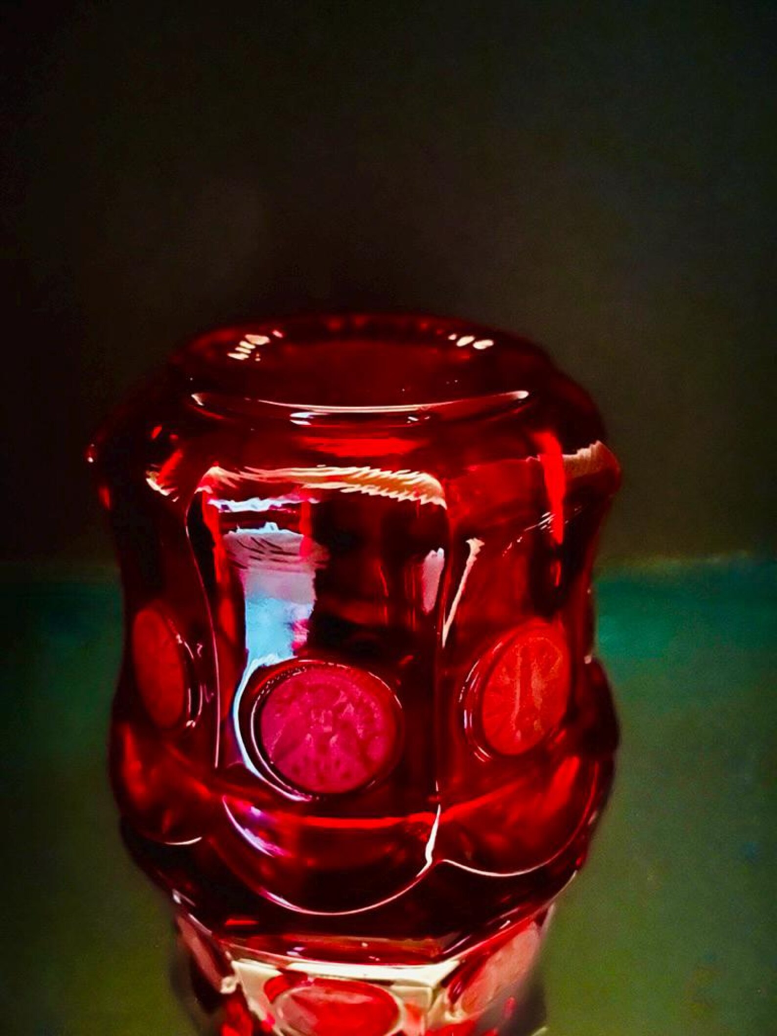 Fostoria Ruby Red Coin Glass Candy Dish With Lid - Etsy