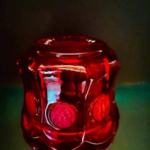 Fostoria Ruby Red Coin Glass Candy Dish With Lid - Etsy