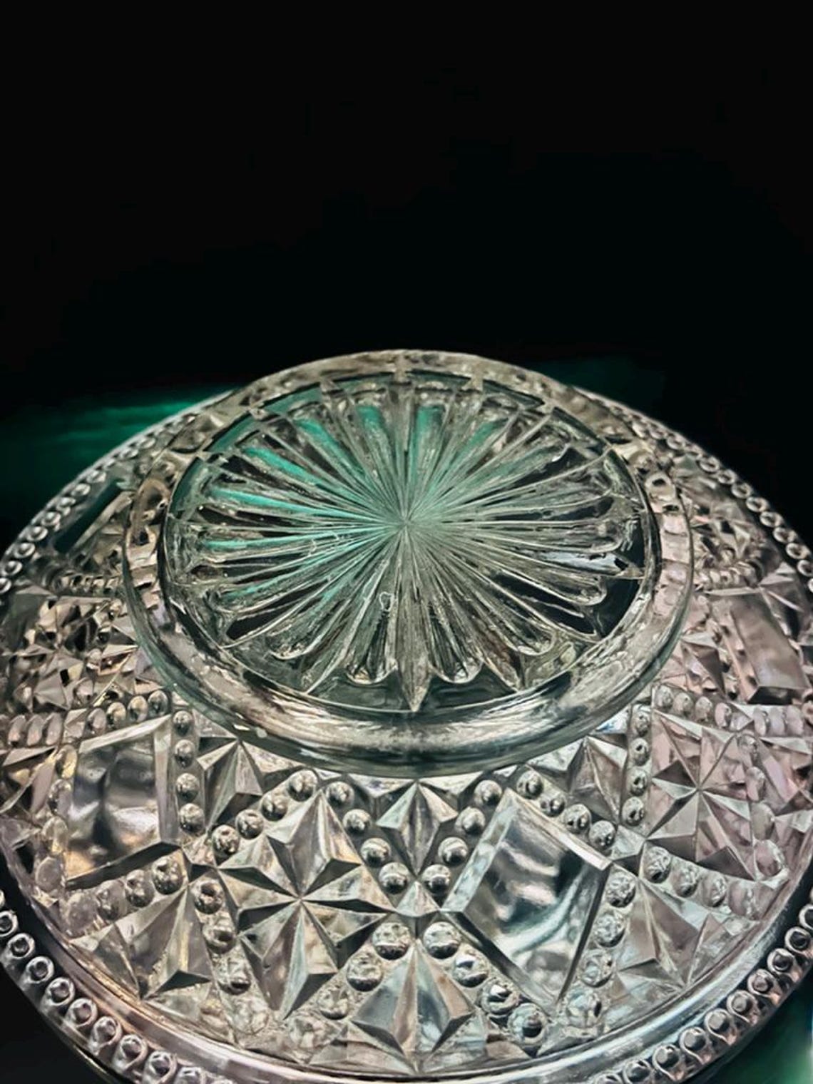 Vintage Diamond and Starburst Cut-glass Candy/nut Dish - Etsy