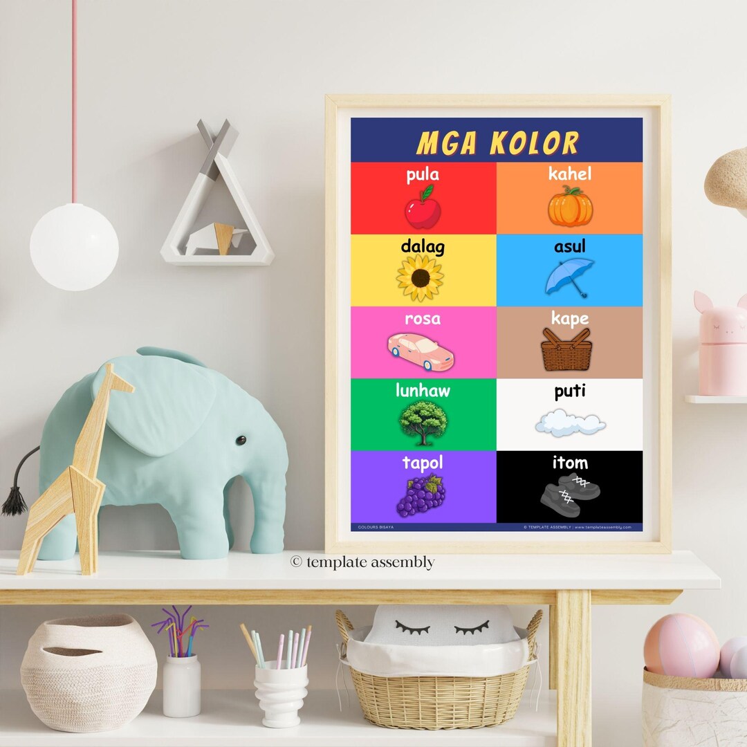 Bisaya Cebuano Colour Mga Kolor Poster, PDF Download, High Quality ...