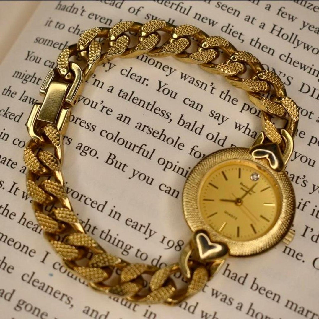 Womens Vanity Fair Gold Toned Clasp Style Watch With Gold Face and ...