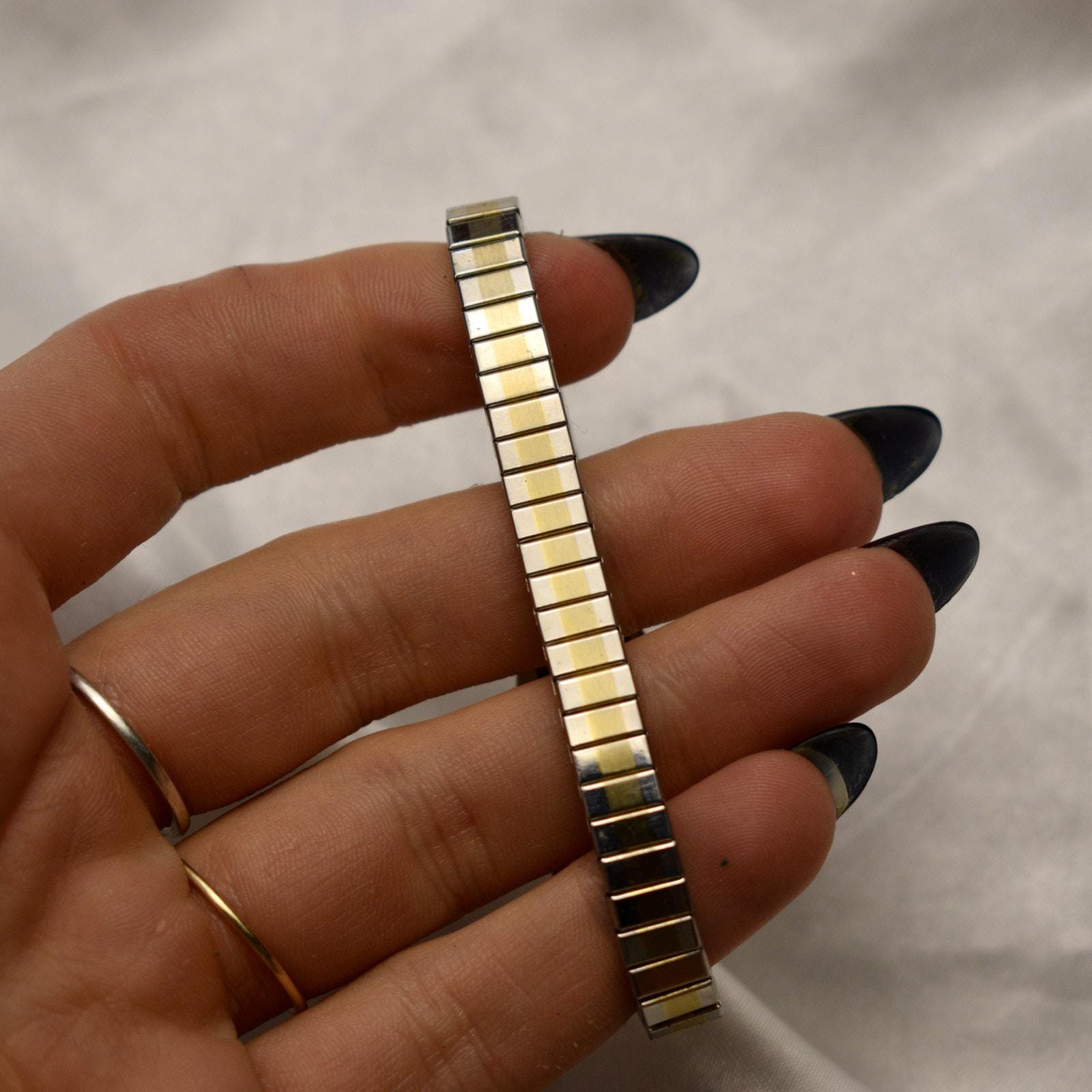 Womens Gold and Silver Two Toned Stretch Band Style Watch - Etsy