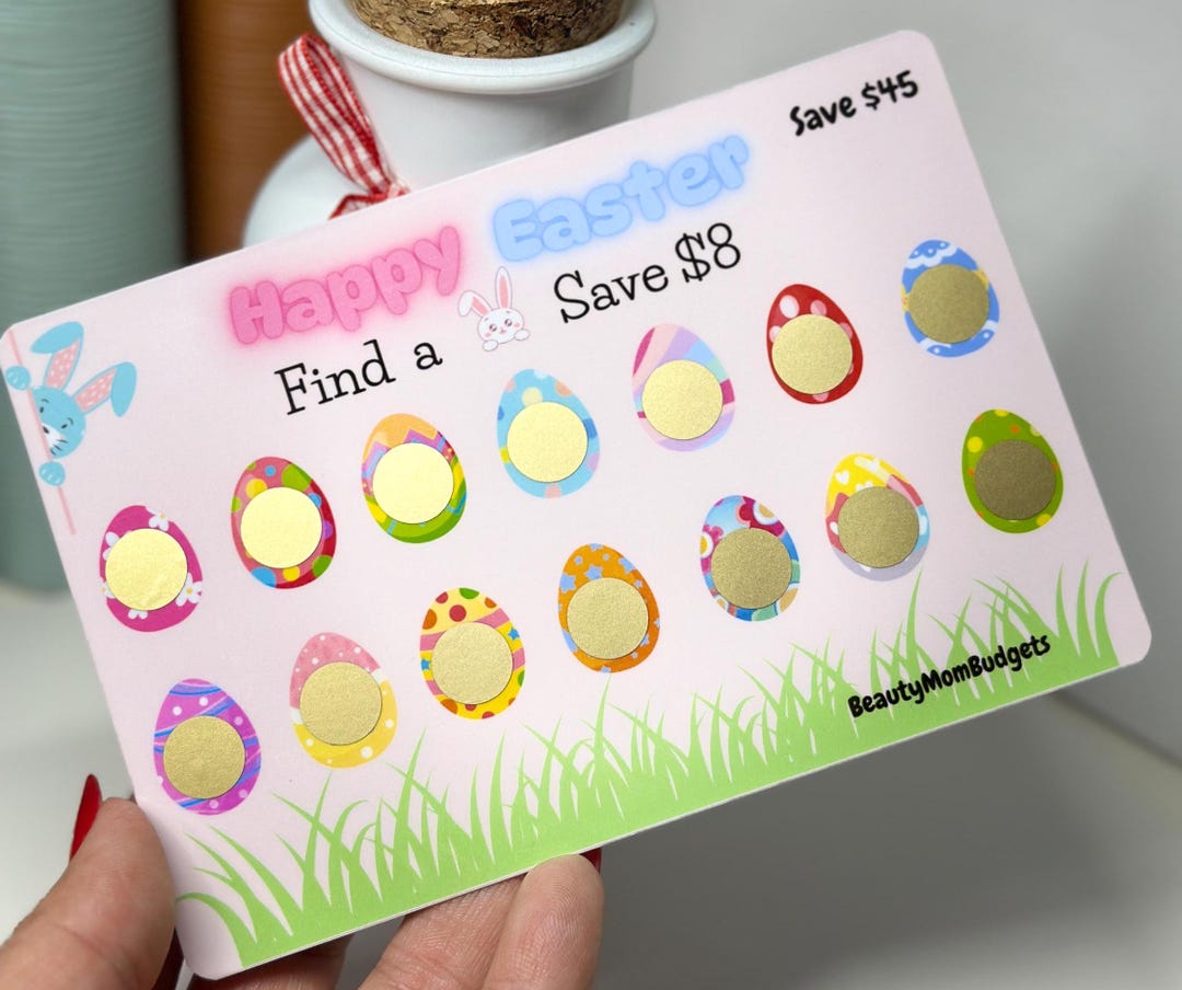Happy Easter Savings Challenge | Scratch off | A5 | Save 45 | Easter ...