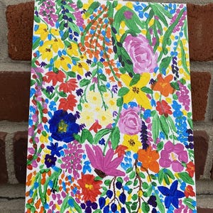 Acrylic Painting Multiple Colors Wildflowers Hand Painted on Canvas - Etsy