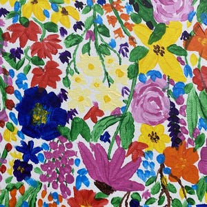 Acrylic Painting Multiple Colors Wildflowers Hand Painted on Canvas - Etsy
