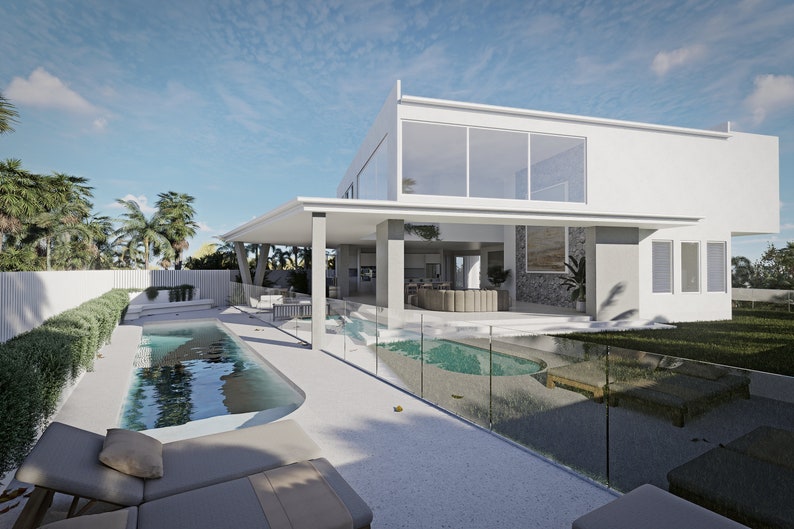 Contemporary Custom House Design Full Set of Construction Plans and ...