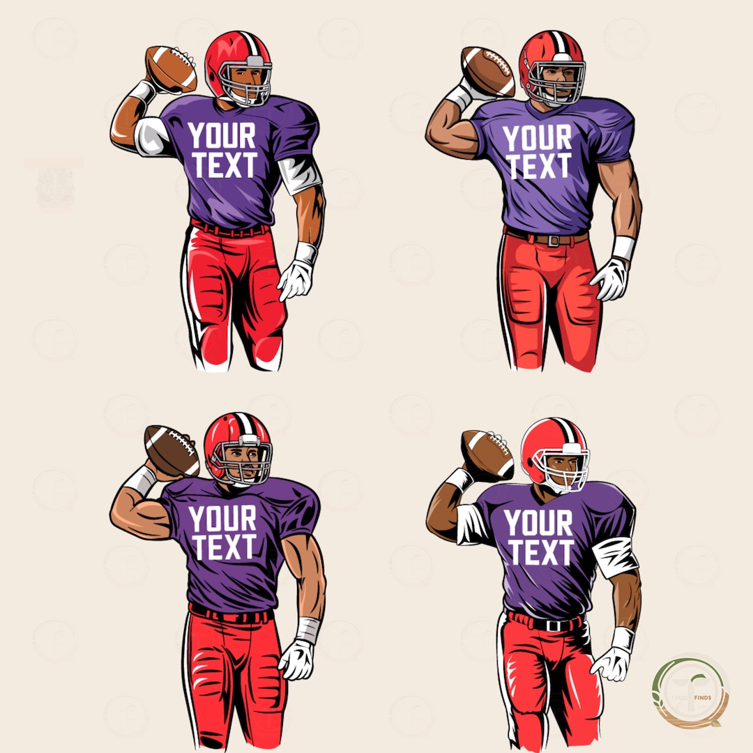 Personalized Football Player SVG Custom Name & Football Graphic Sports ...