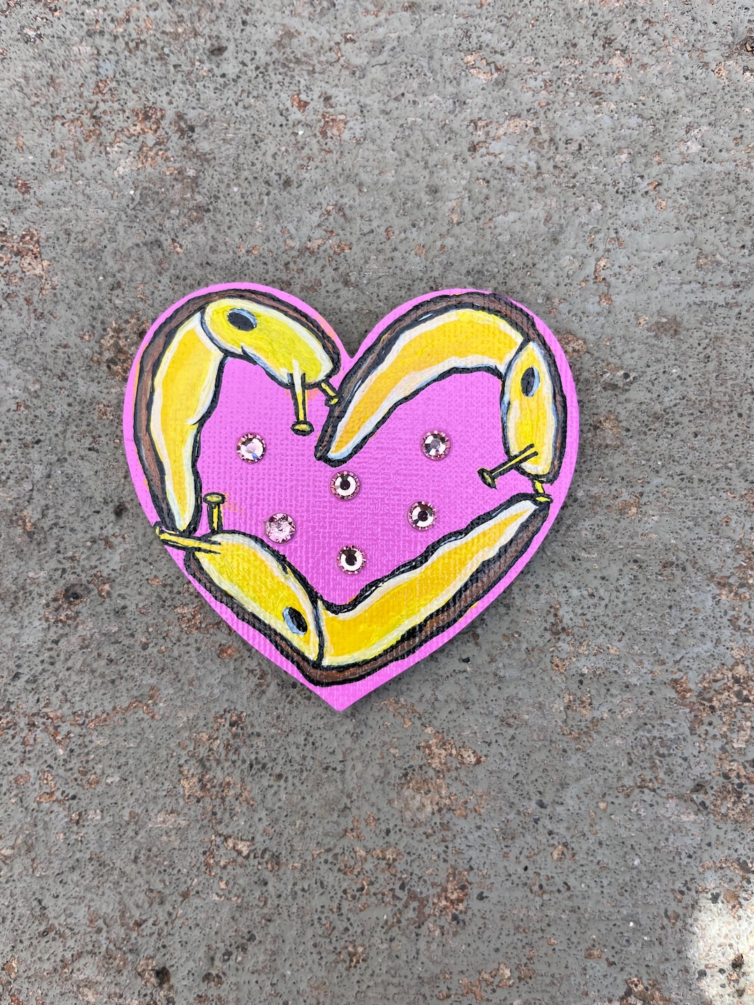 Custom Slug Heart Magnet - Hand-painted Original Magnet With ...