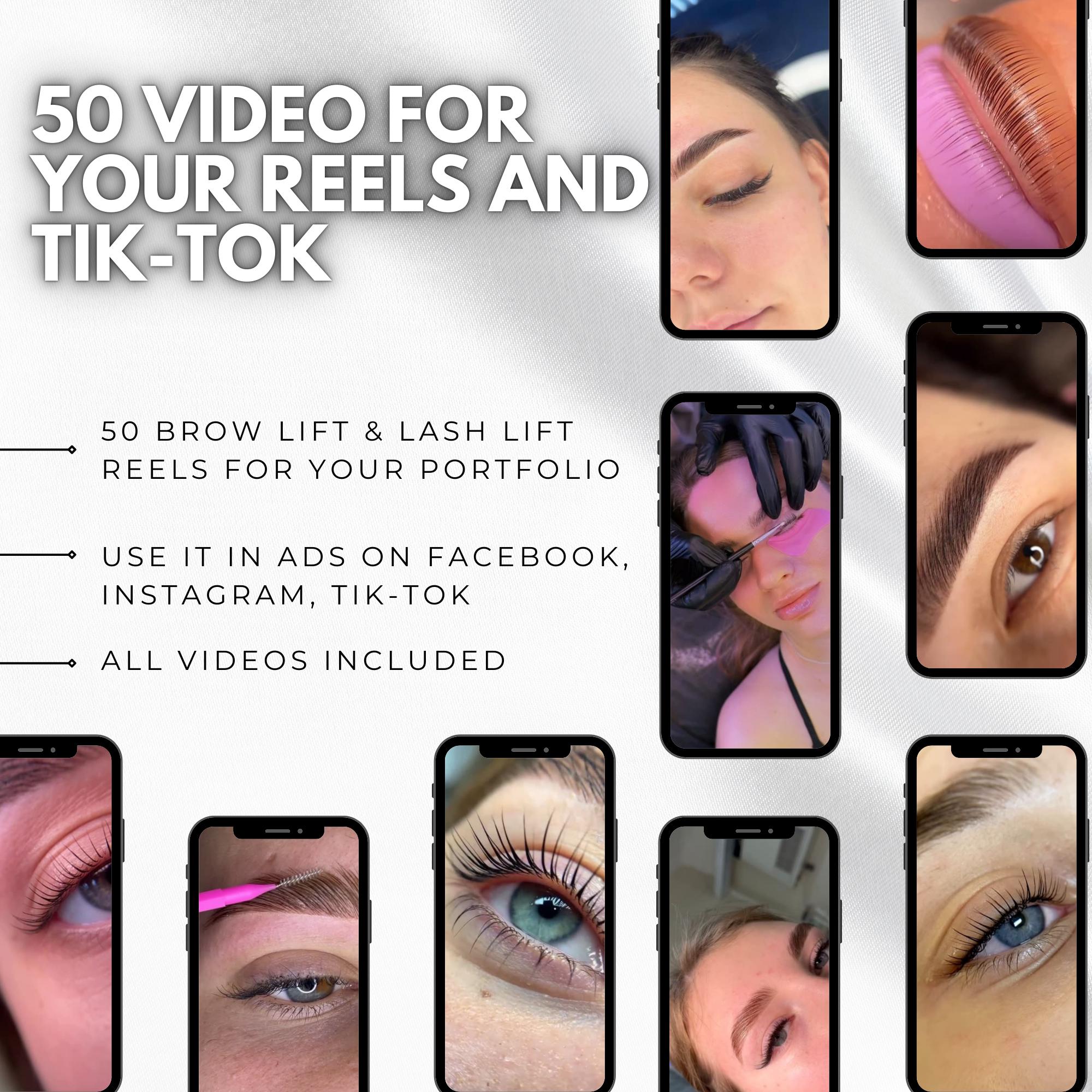 50 Lash Lift & Brow Lift Instagram Reels | Lash Lift Video Reels | Brow ...