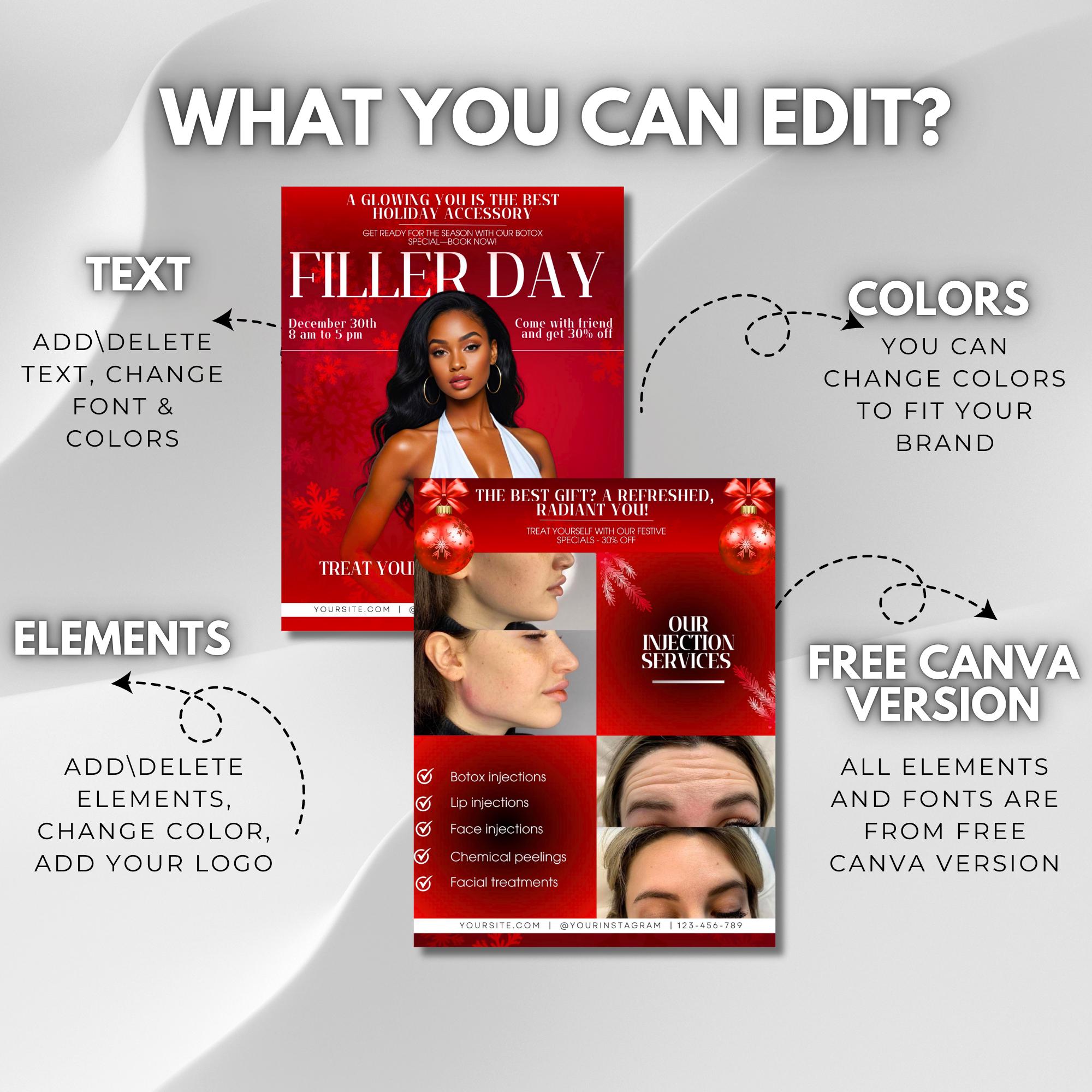 Christmas Botox and Filler Flyer, Botox Party Invitation, Medspa ...