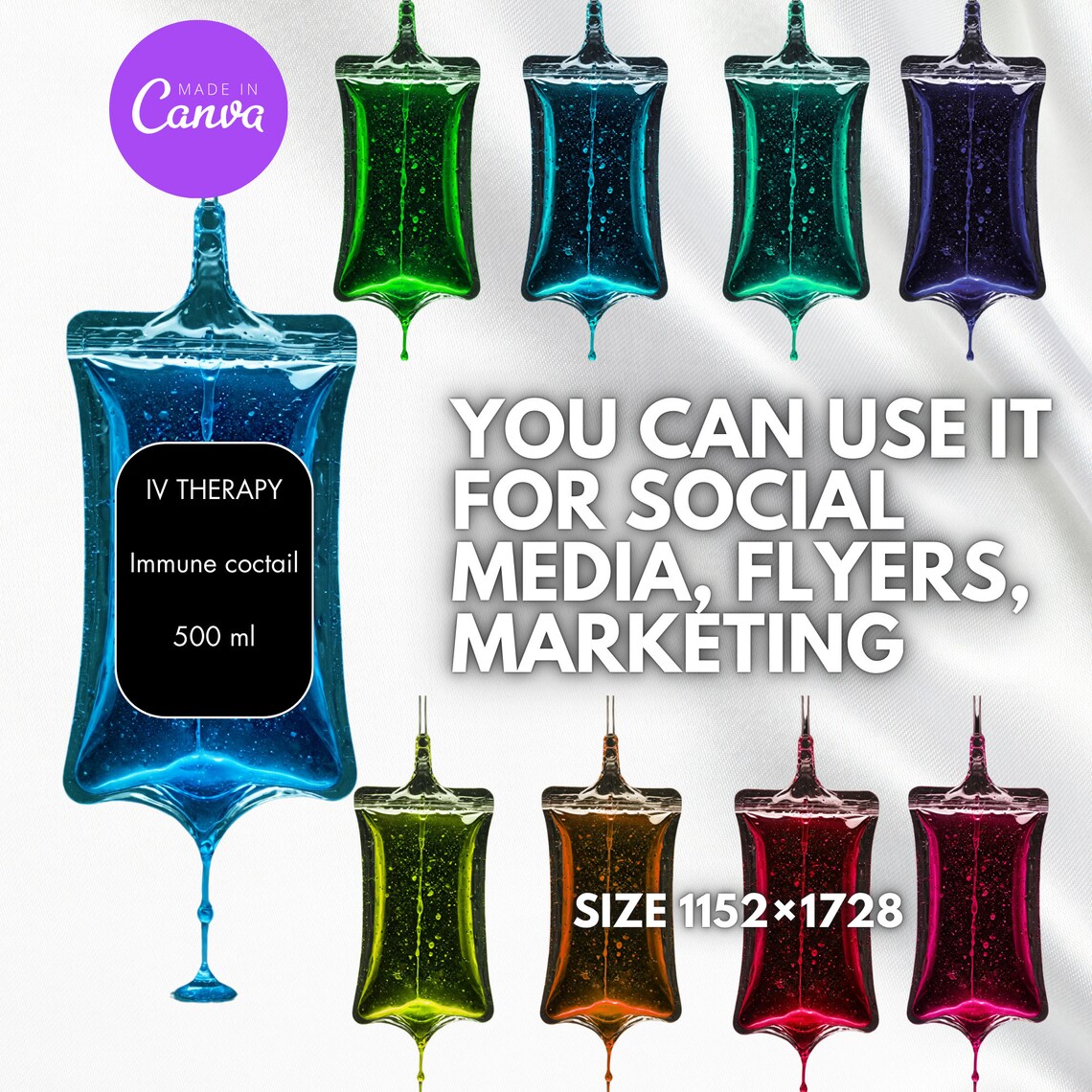 IV Drip Bag Designs Bundle, Iv Therapy Clipart | Clipart Images for IV ...